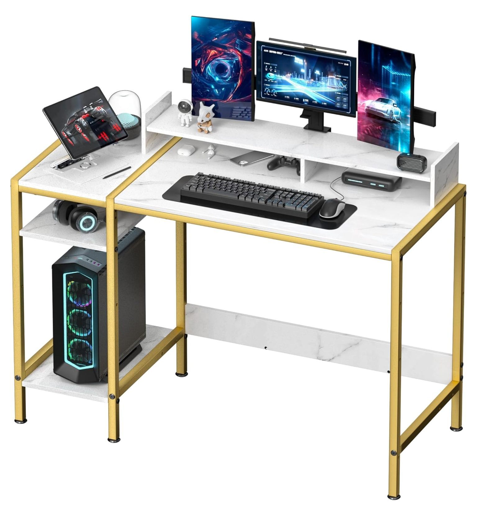 Computer Desk - 39 Inch Home Office Desk with Storage, Gaming Desk with ...