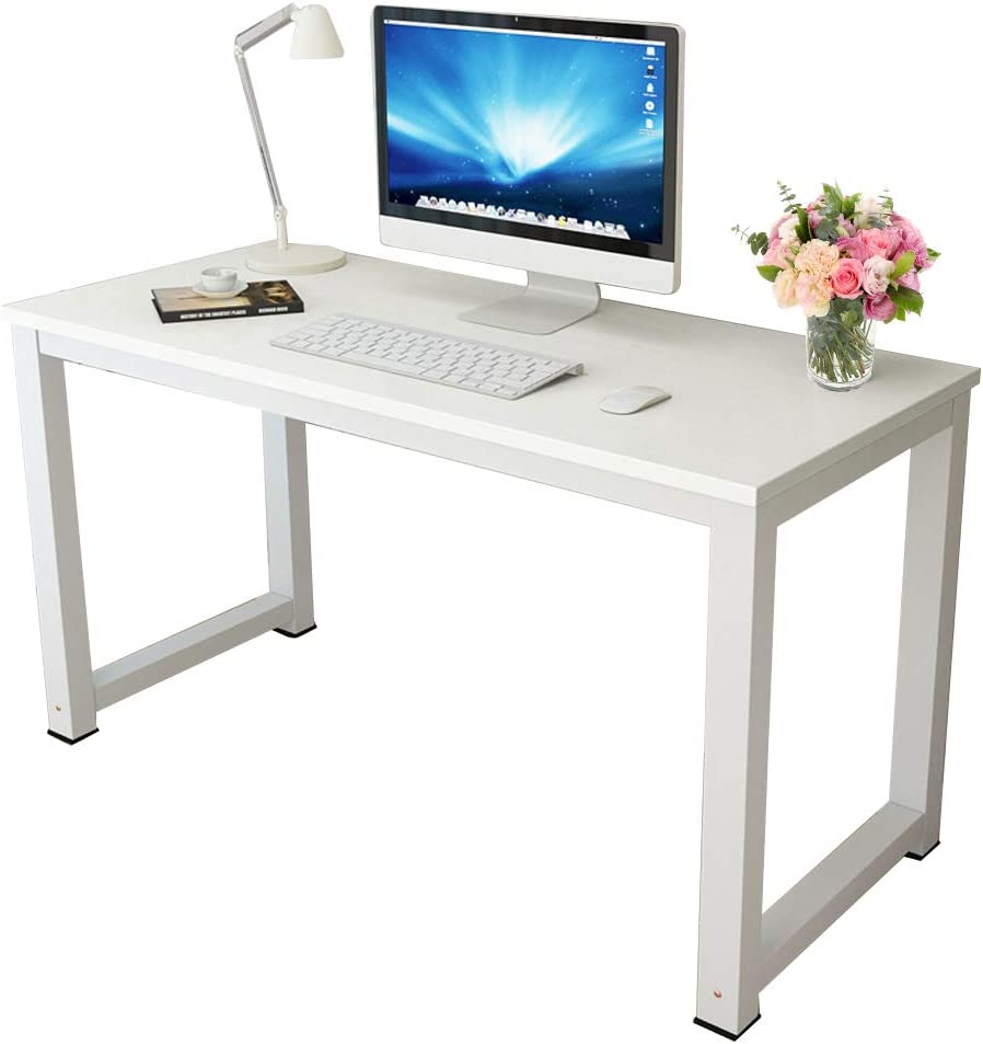 Computer Desk, 43in Wood Work Desk Large Gaming Writing Desk PC Laptop ...