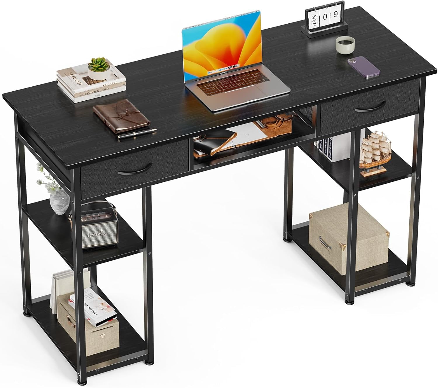 Computer Desk 48 Inch Home Office Bedroom Writing Study PC Table with ...