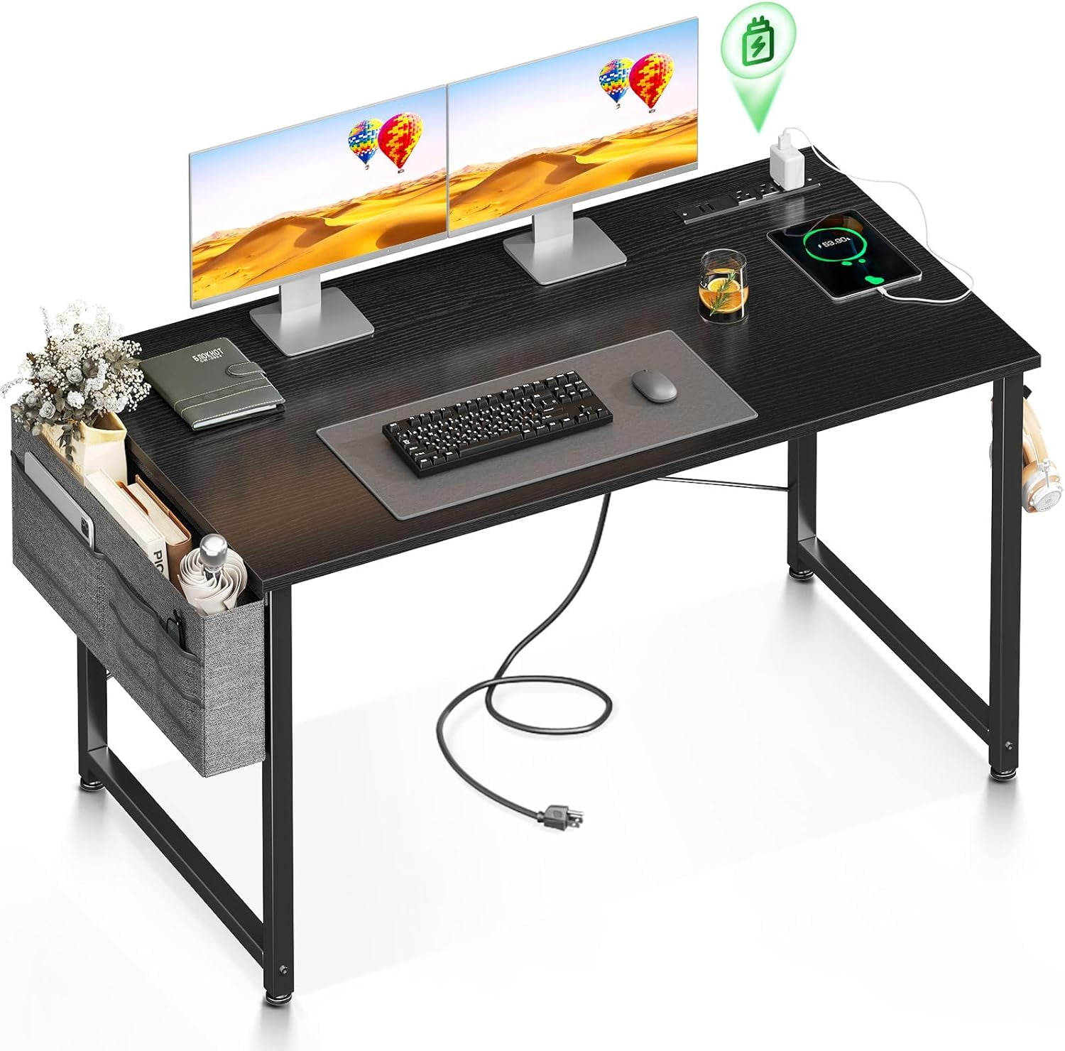 Computer Desk - 48 Inch Office Writing Desk for Home, Student Study ...