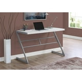 Computer Desk - 48"L / White / Silver Metal - Walmart.com