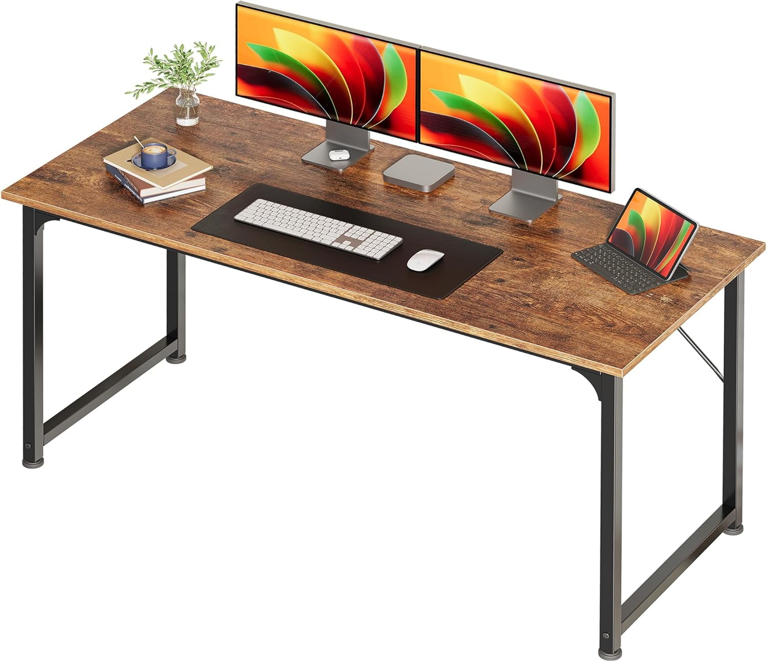Computer Desk, 55 Inch Home Office Gaming Writing Work from Study Large ...