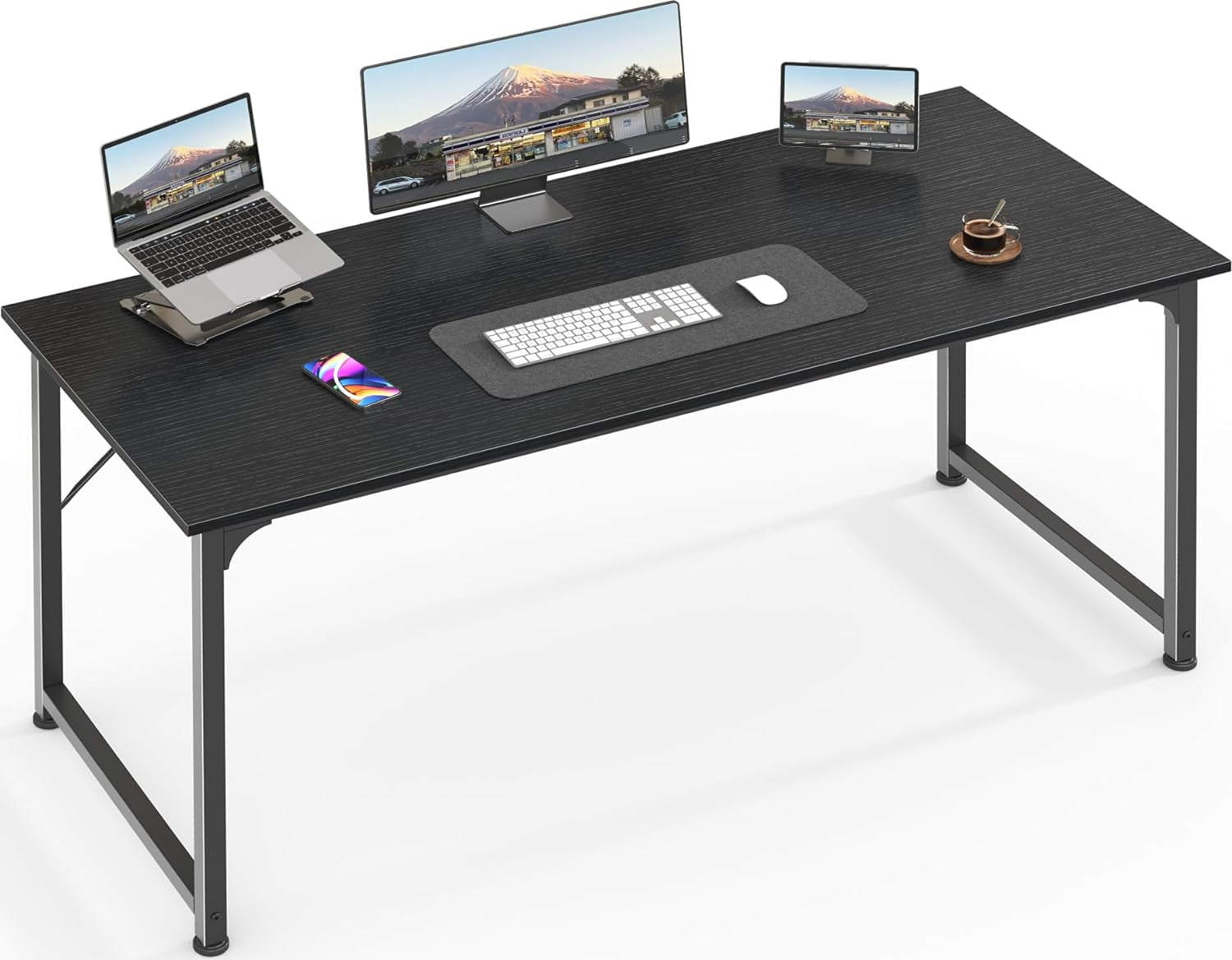 Computer Desk 55 Inch Office Desk Gaming Desk with Storage Writing Desk ...