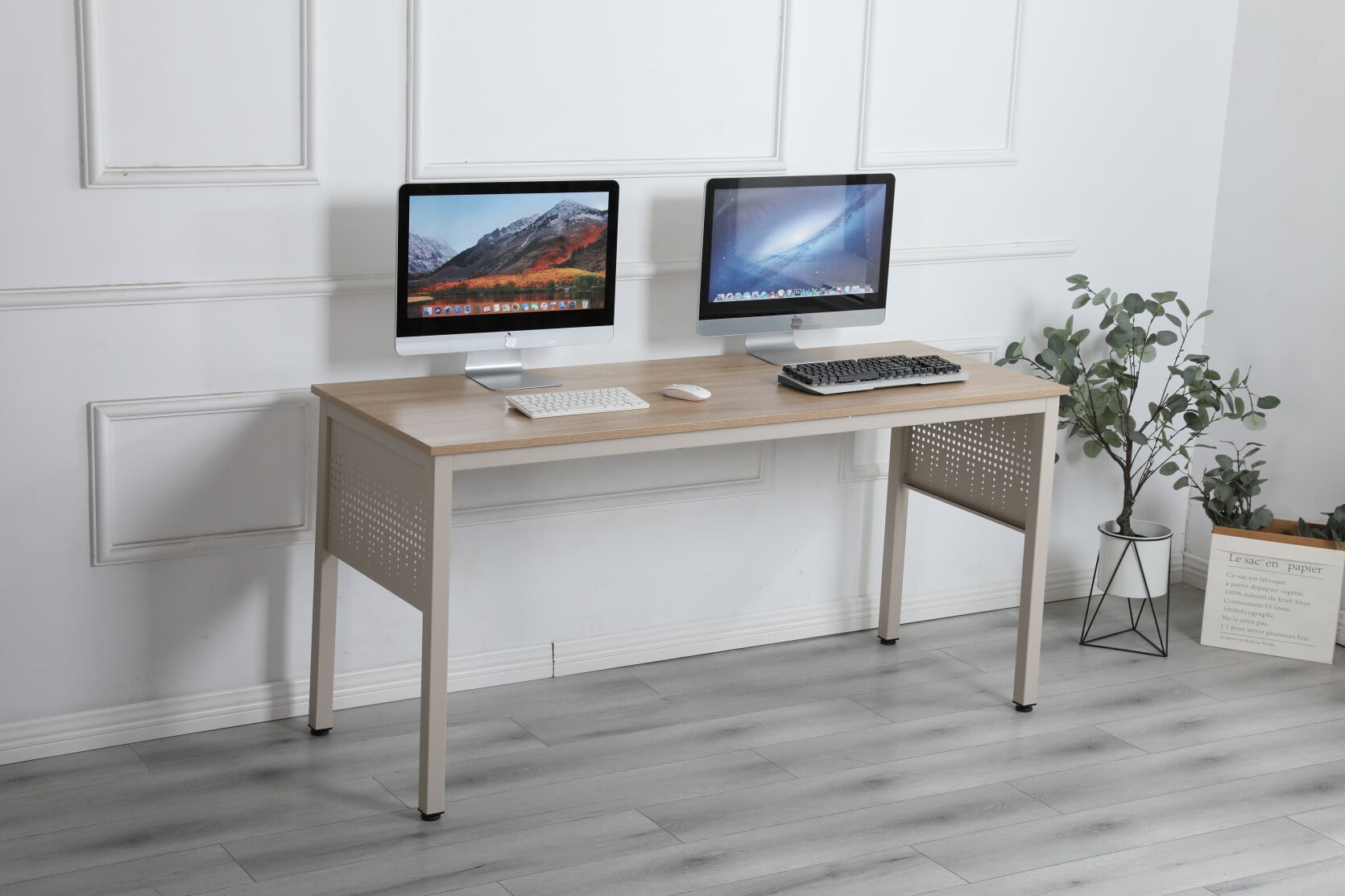 Computer Desk, 63 inch Large Office Desk Study Writing Desk with ...