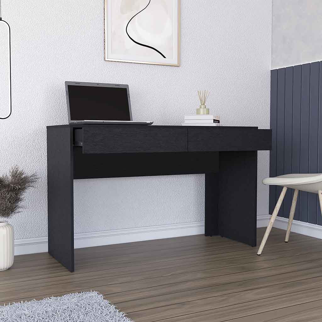 Work Surface Computer Desk Aberdeen, Two Drawers, Black Wengue Finish ...