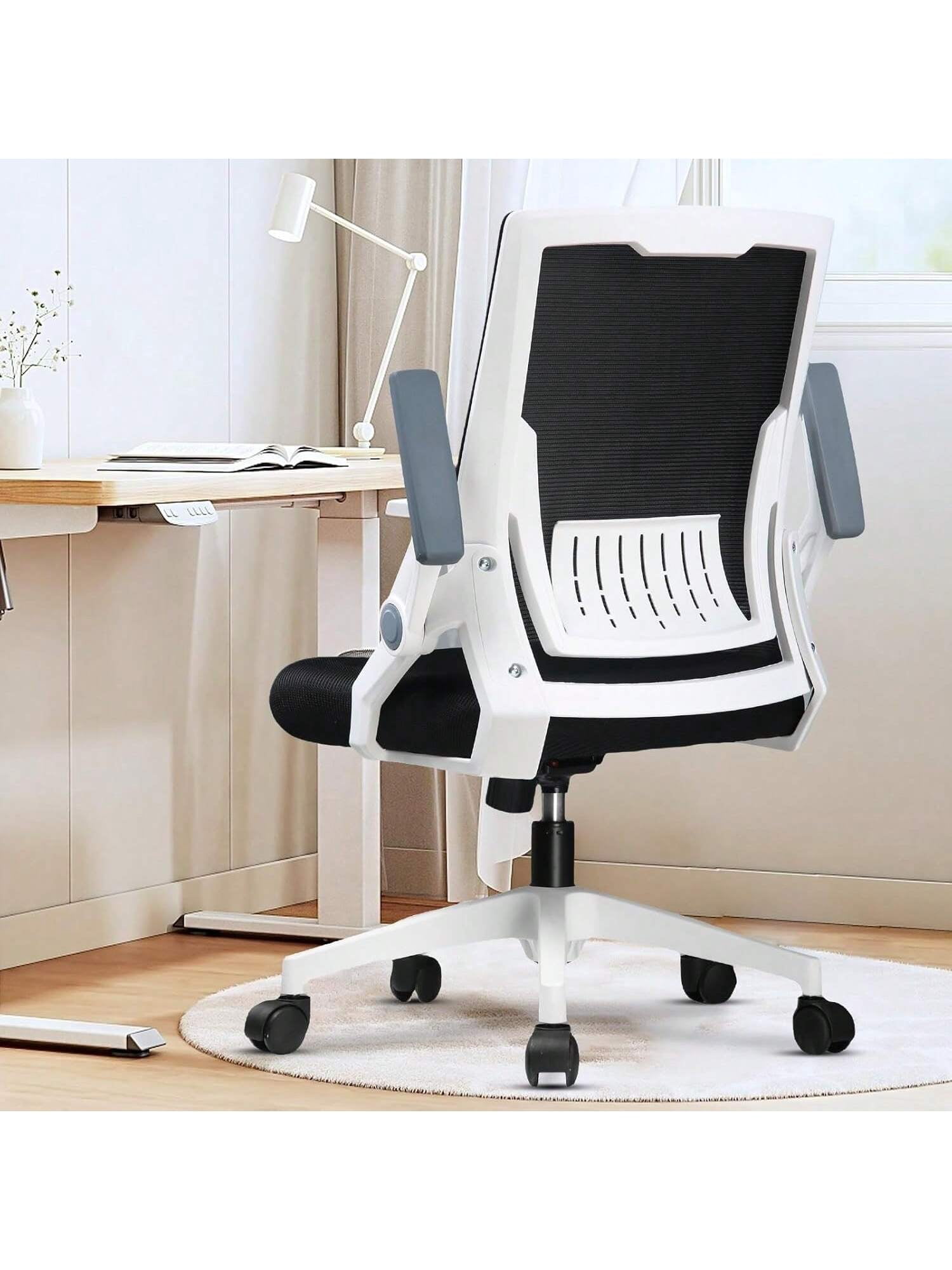 Computer Desk Chair, Ergonomic Office Chair With Flip-Up Armrests ...
