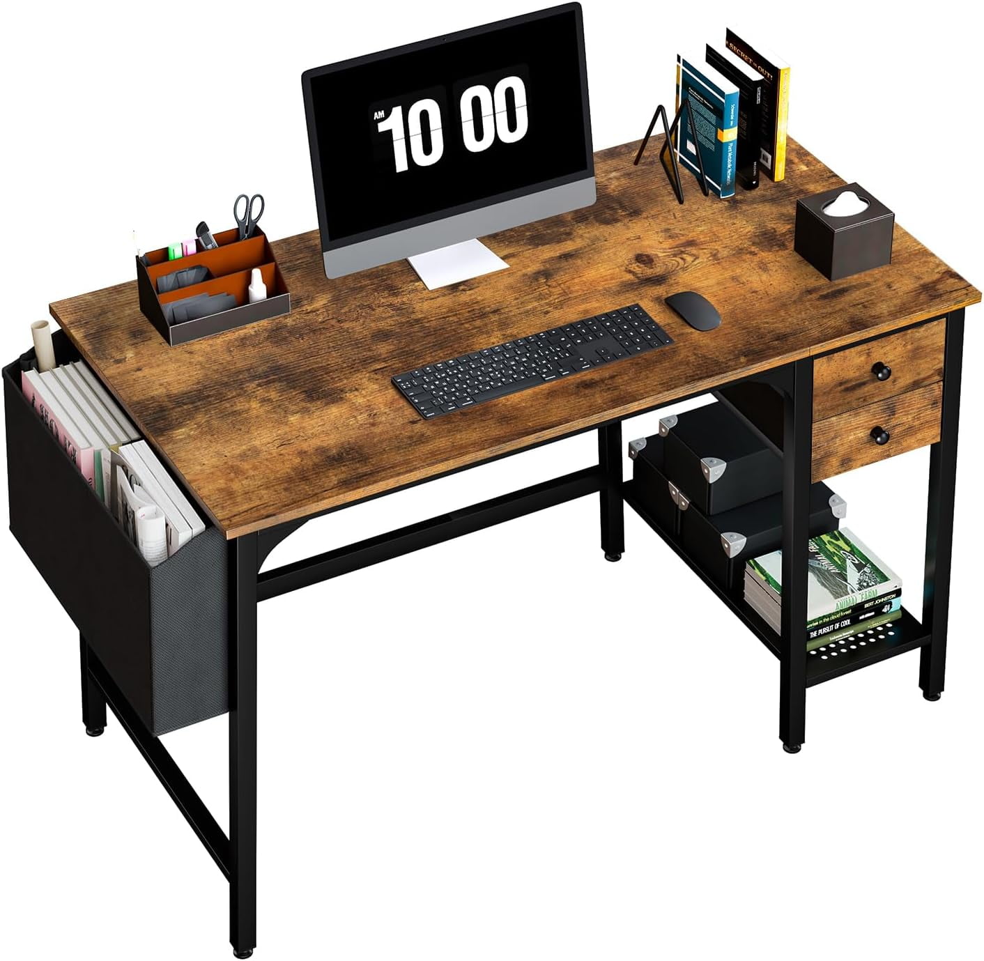 Computer Desk with Drawers - 40 Inch Work Small Desk for Bedroom Home ...