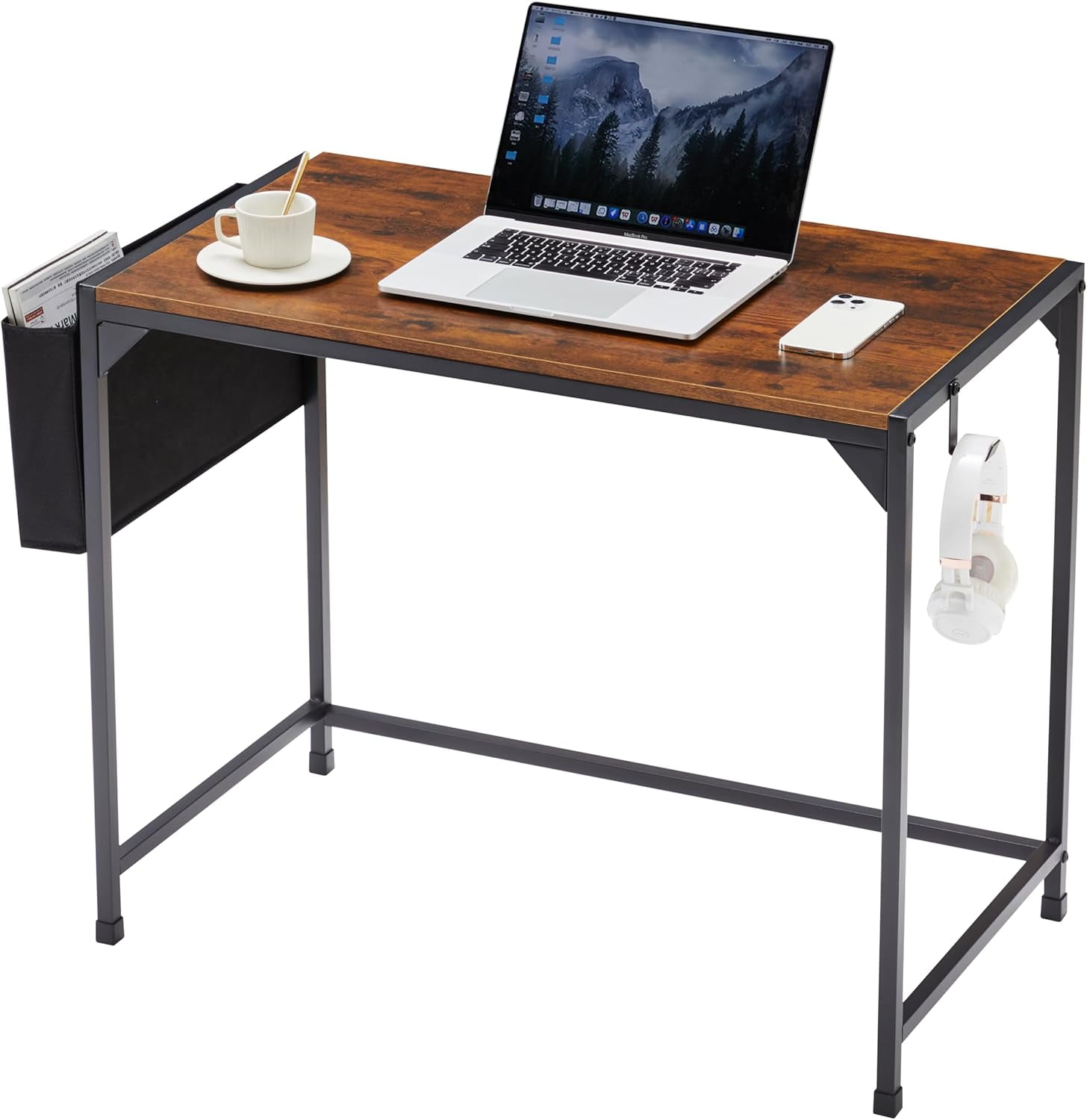 Computer Desk with Fabric Drawers Office Small Desk 36" Wide Desk with ...