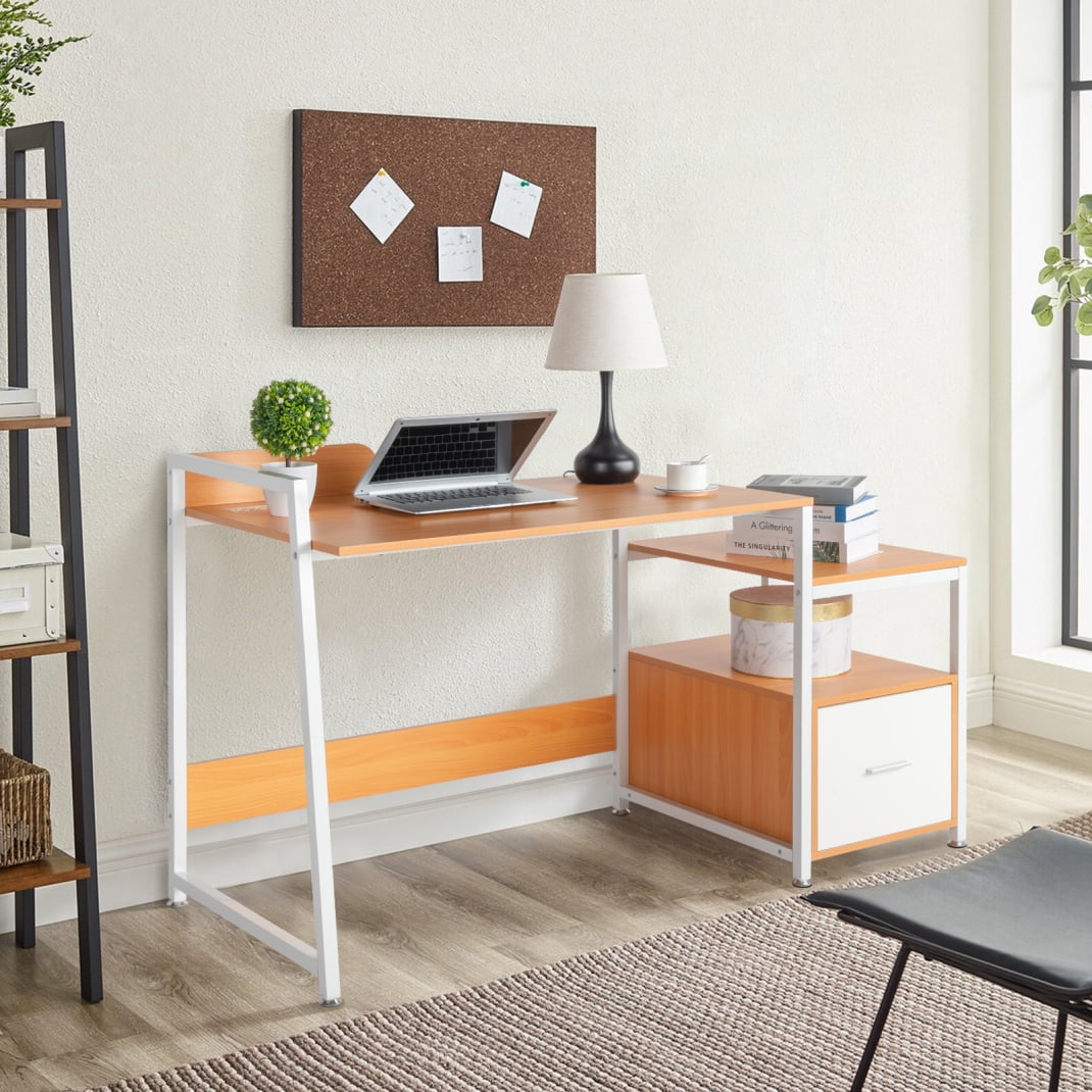Computer Desk with File Cabinet and Drawer,Home Office Desk with 2*USB ...