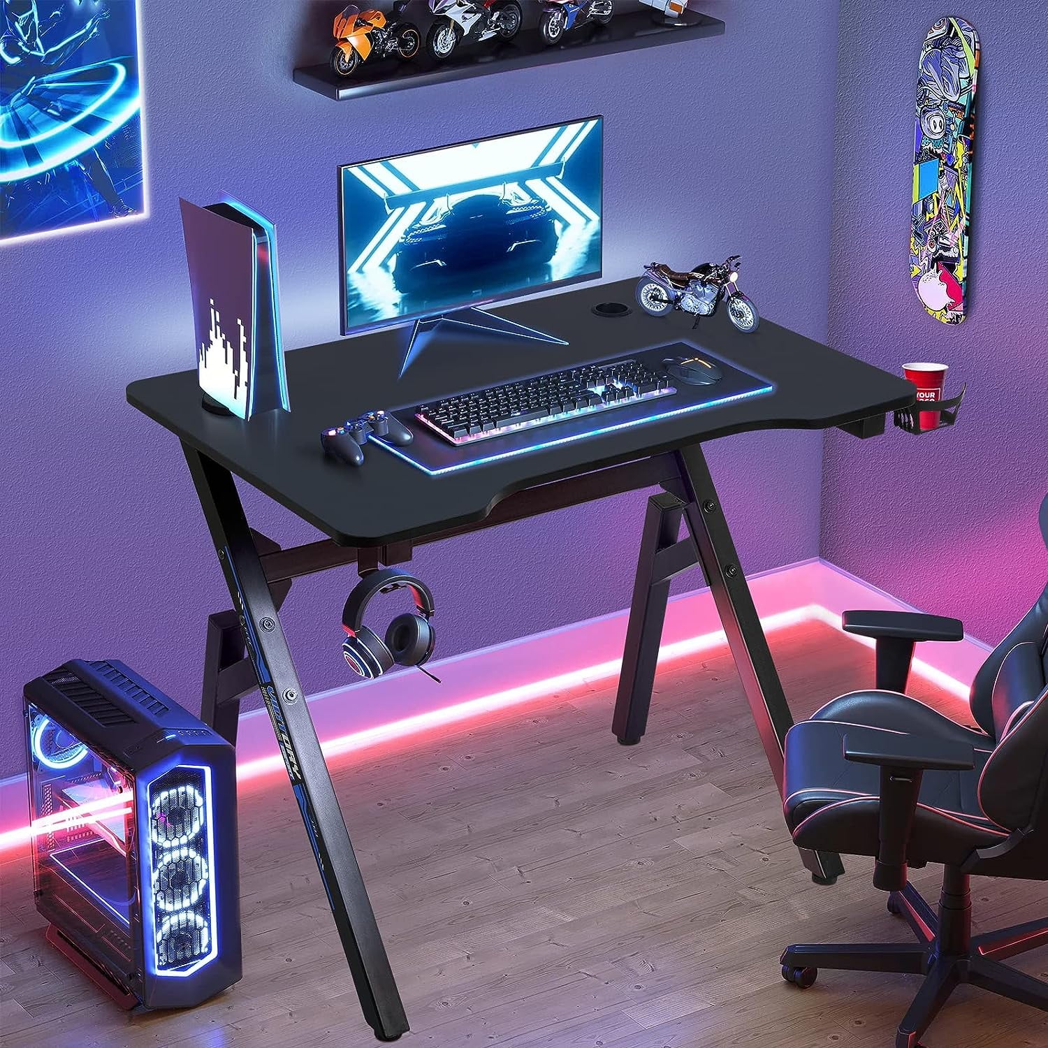 YRLLENSDAN Computer Desk Gaming Desk Student PC Desk Writing Desk ...