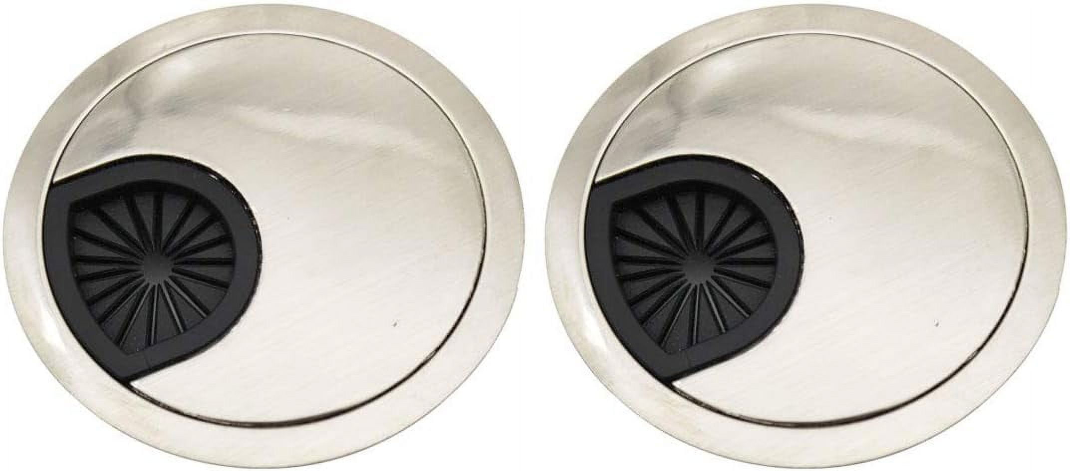 Computer Desk Grommet Hole Cover, 2 Pack Brushed Silver Desk Table ...