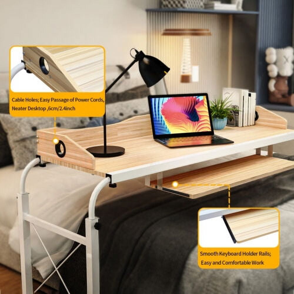 Computer Desk Height Adjustable Over Bed PCTable MobileStand 2 Tier ...