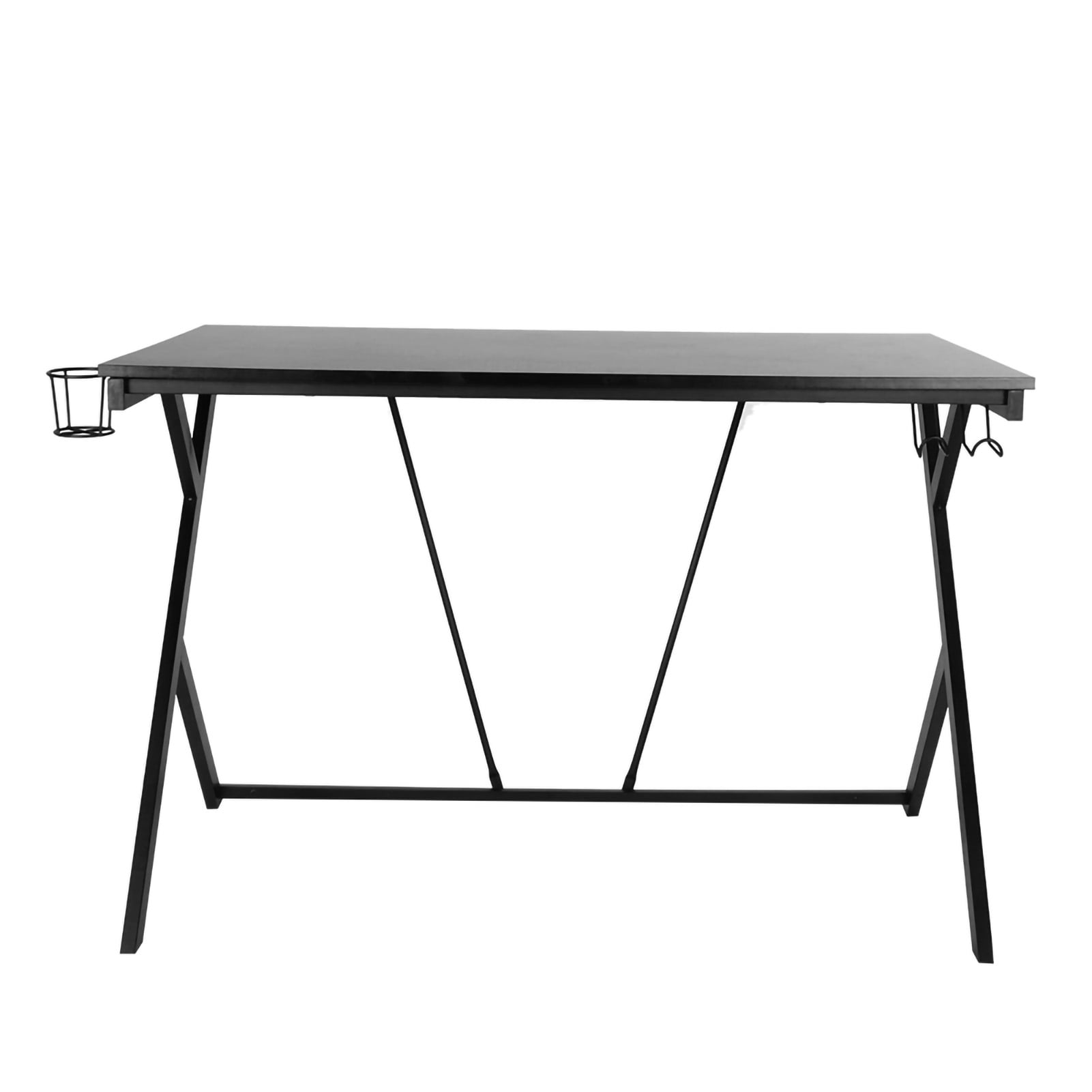 Computer Desk, Home Furniture Gaming Table Black R-Shape Frame 110lb ...