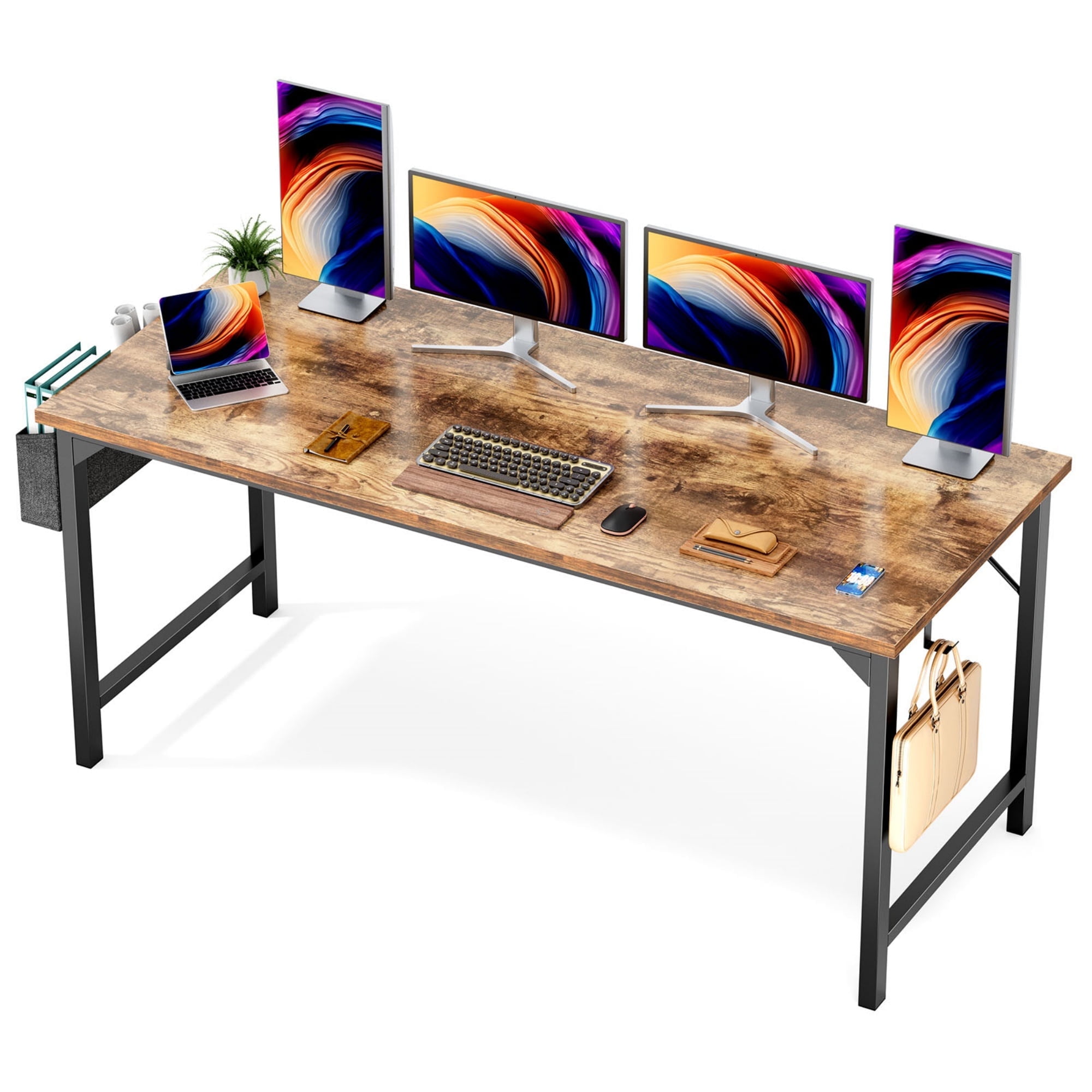 Computer Desk Home Office Desk 63 Inch Writing Desks Work Table with ...