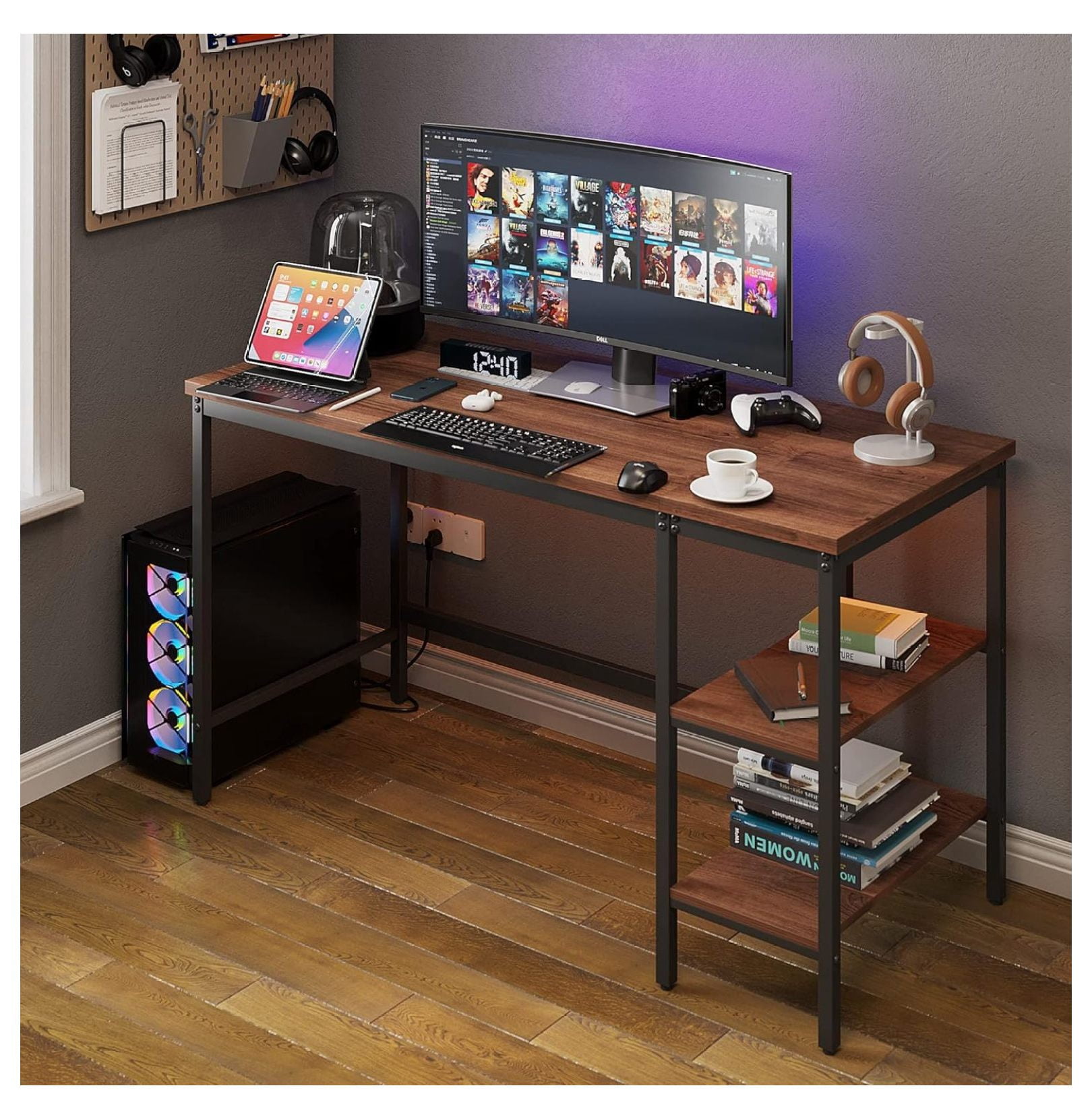 Computer Desk Home Office Desk Gaming Desk for Small Spaces, Reversible ...