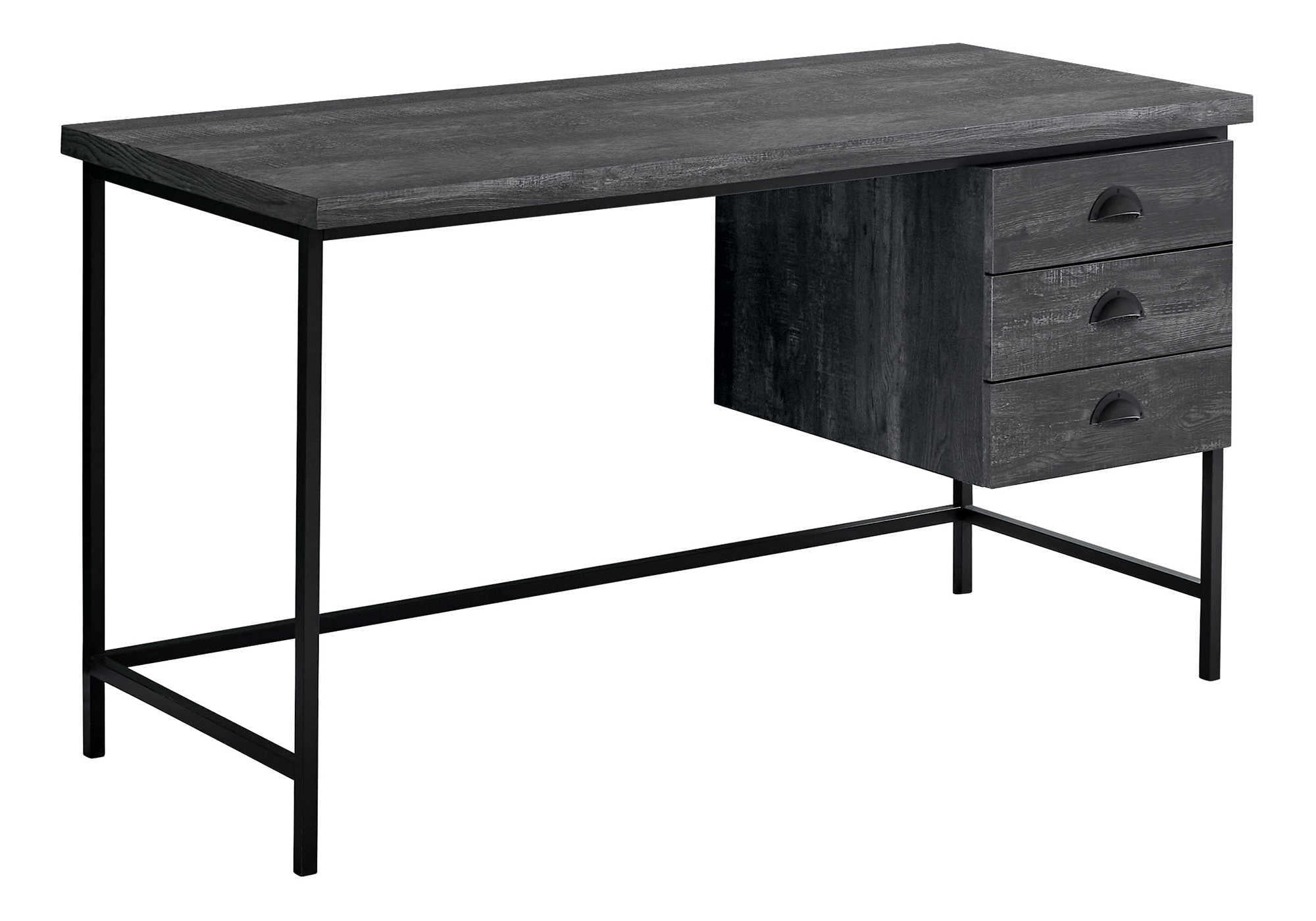 Computer Desk, Home Office, Laptop, Storage Drawers, 55"l, Work, Black ...