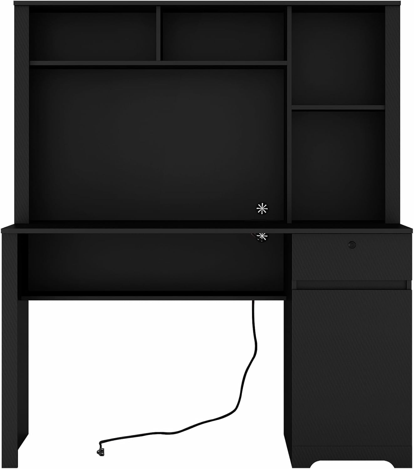 Computer Desk with Hutch & Bookshelf, Wood Executive Desk Writing ...