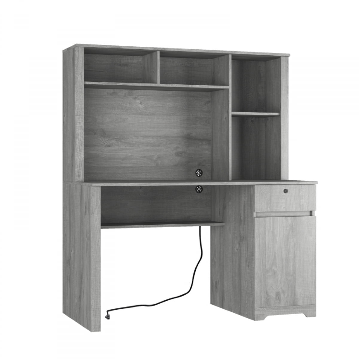 Computer Desk with Hutch & Bookshelf, Wooden Executive Office Desk w/3 ...