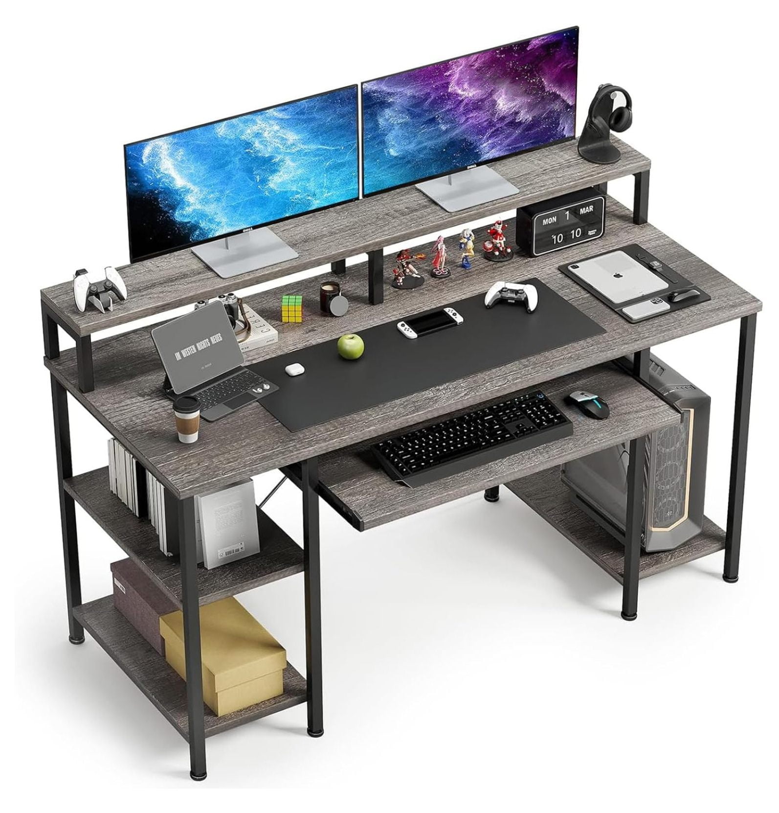 Computer Desk- Inch Home Office Desk with Keyboard Tray, 47" Gaming ...