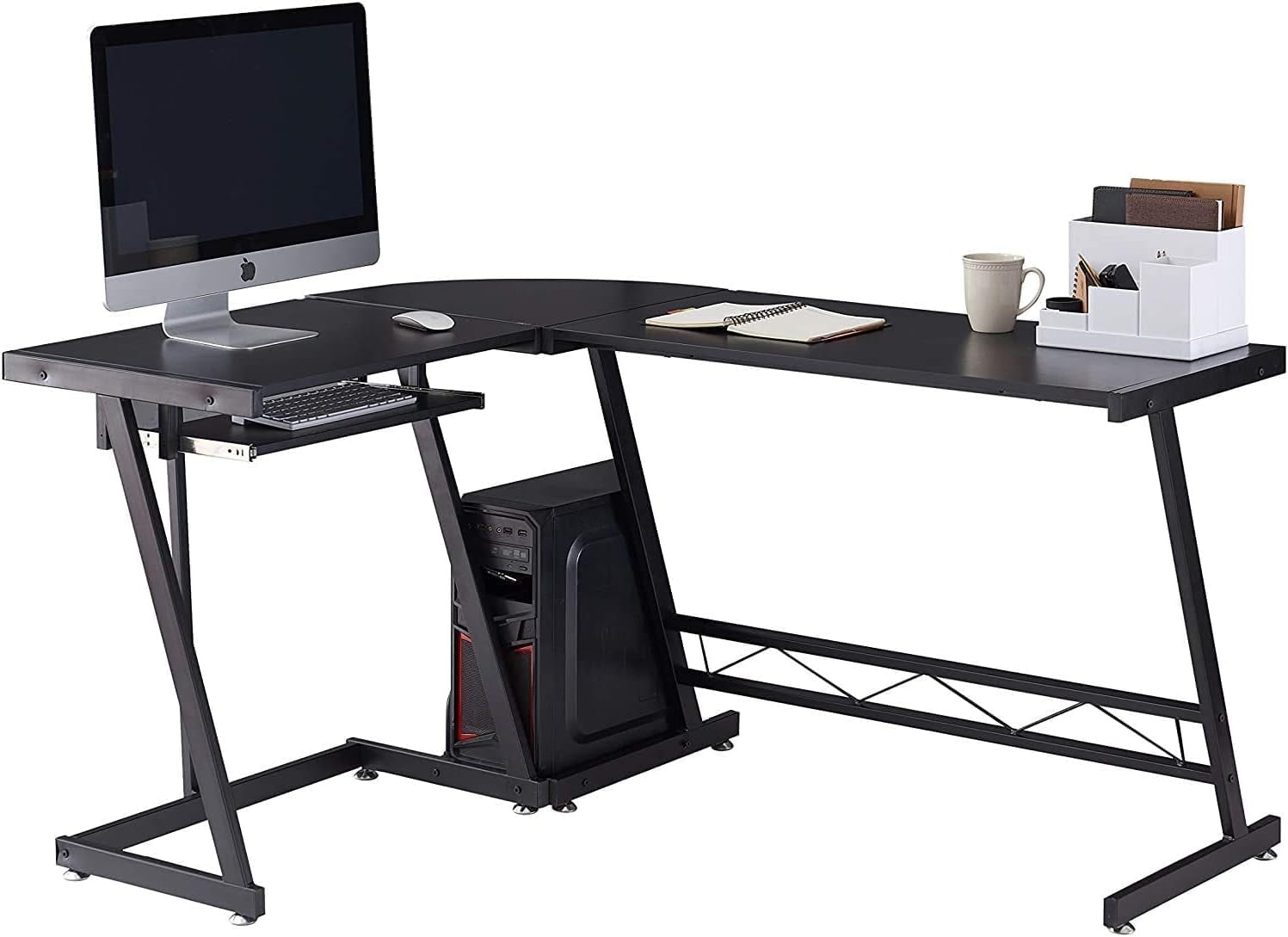 Computer Desk L Shaped Coner Gaming Desks 58" Reversible Modern Simple ...