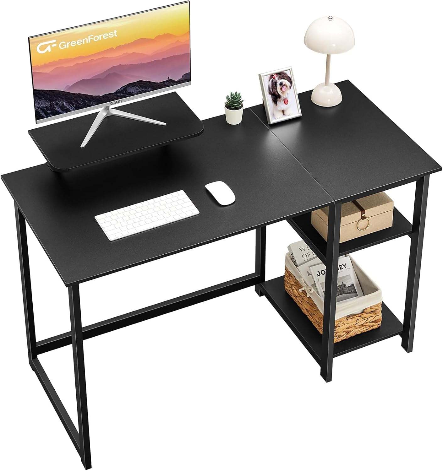 Computer Desk with Monitor Stand,39 inch Small Desk with Reversible ...