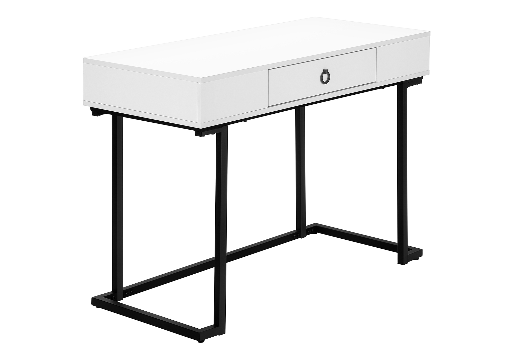 Computer Desk Office Laptop Drawers 42”l Work Glossy White Laminate ...