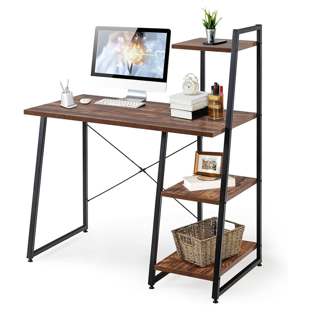 Computer Desk, Office Writing Table, Modern Small Study Desk with 4 ...