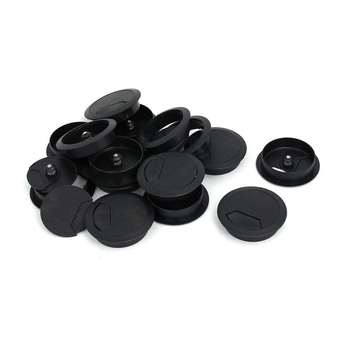 Computer Desk Plastic Round Grommet Wire Cable Hole Covers Black 60mm ...