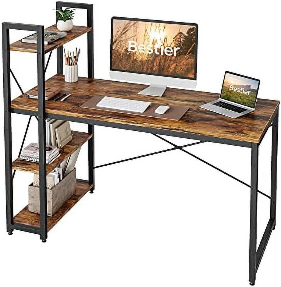 Computer Desk with Shelves - 47 Inch Small Space Home Office Desks with ...