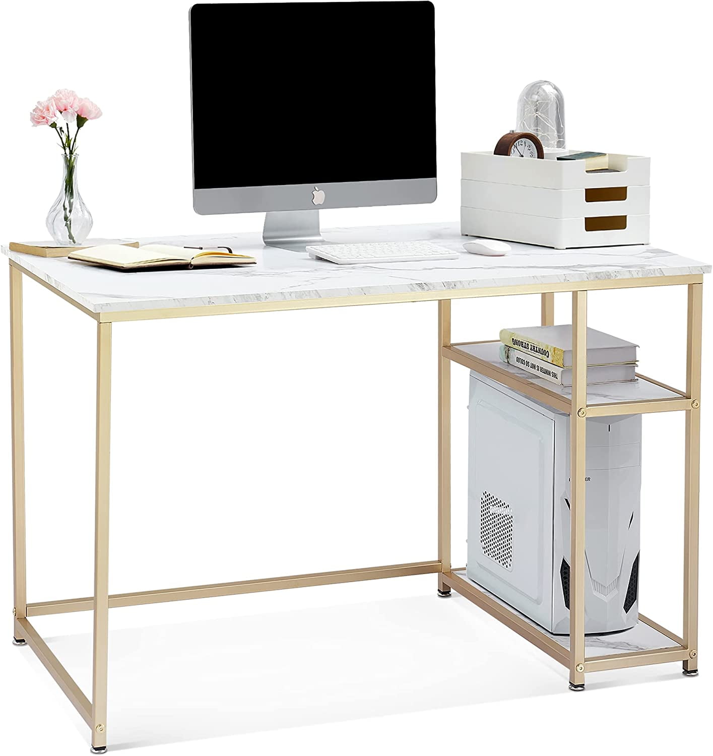 Computer Desk with Shelves Office Desk for Living Room Small Desk with ...