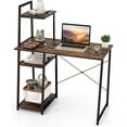 Computer Desk with Shelves Space Saving Home Office Desk with 3-Tier ...