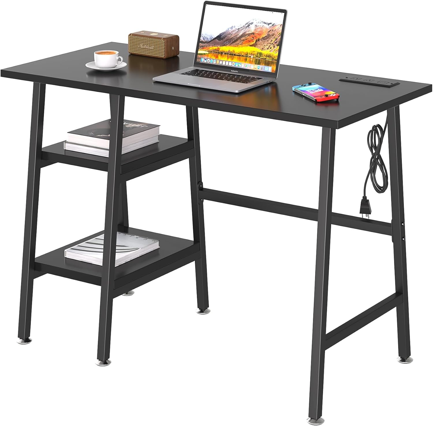 Computer Desk with USB Charging Port &Power Outlet, Teen Study Table ...