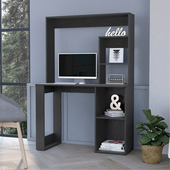Computer Desk With And Black Storage For Convenient Working Functional ...