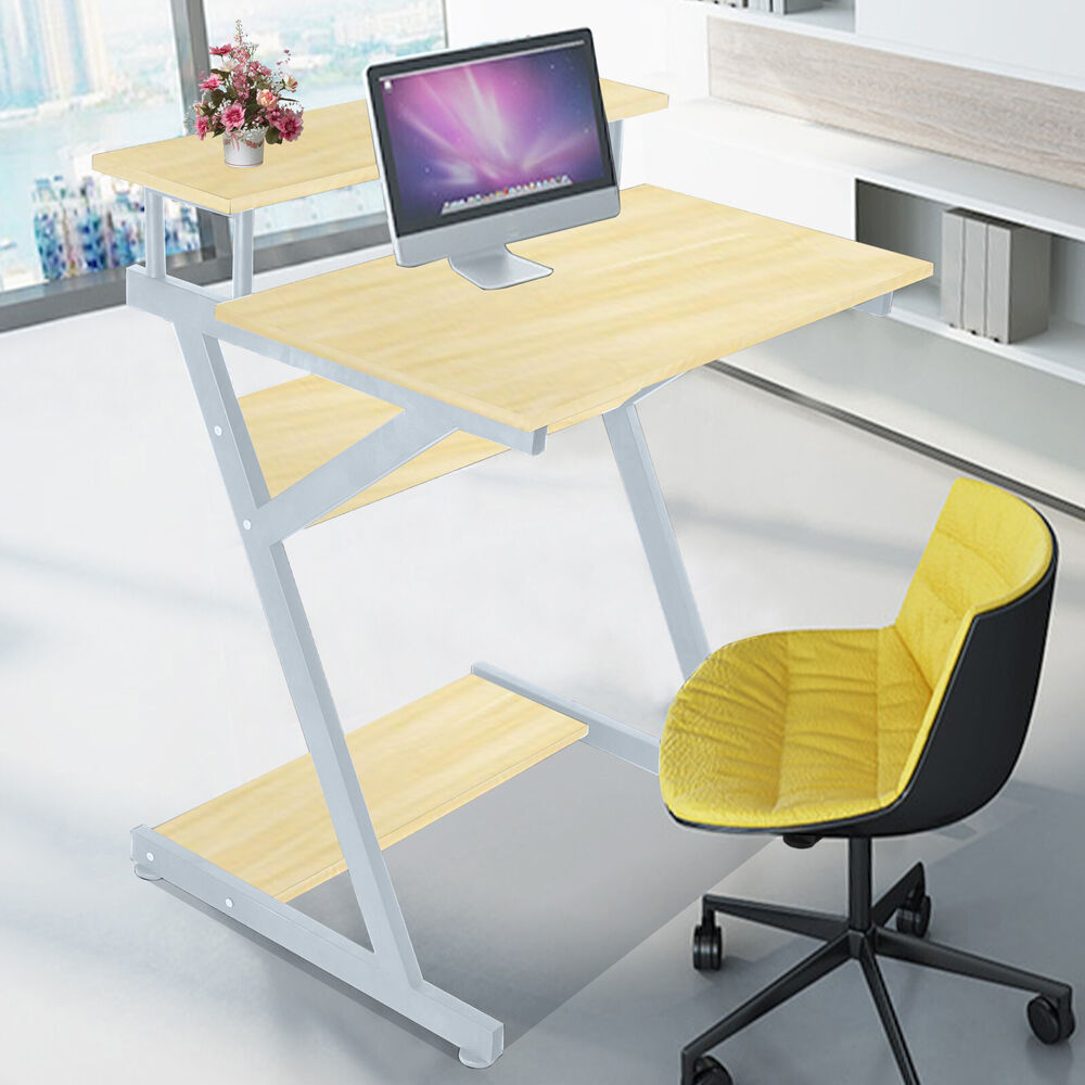 Computer Desk for Bed Laptop Study Writing Table with Shelf Monitor ...