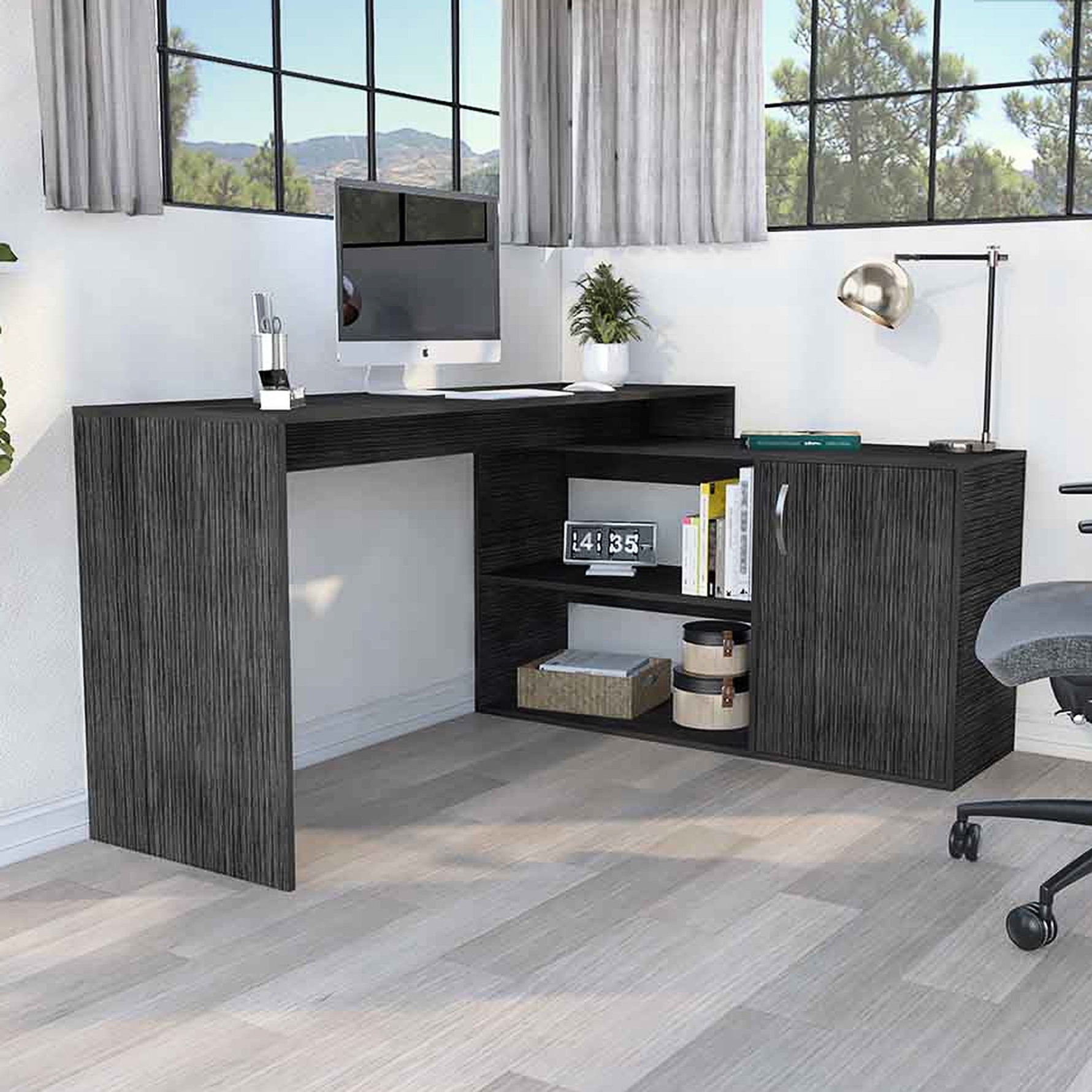 Computer Desk in L-Shape Configuration | For Office Use with 59 ...