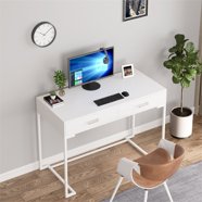 SAFAVIEH Elaine 1 Drawer Modern Glam Desk, White/Gold - Walmart.com
