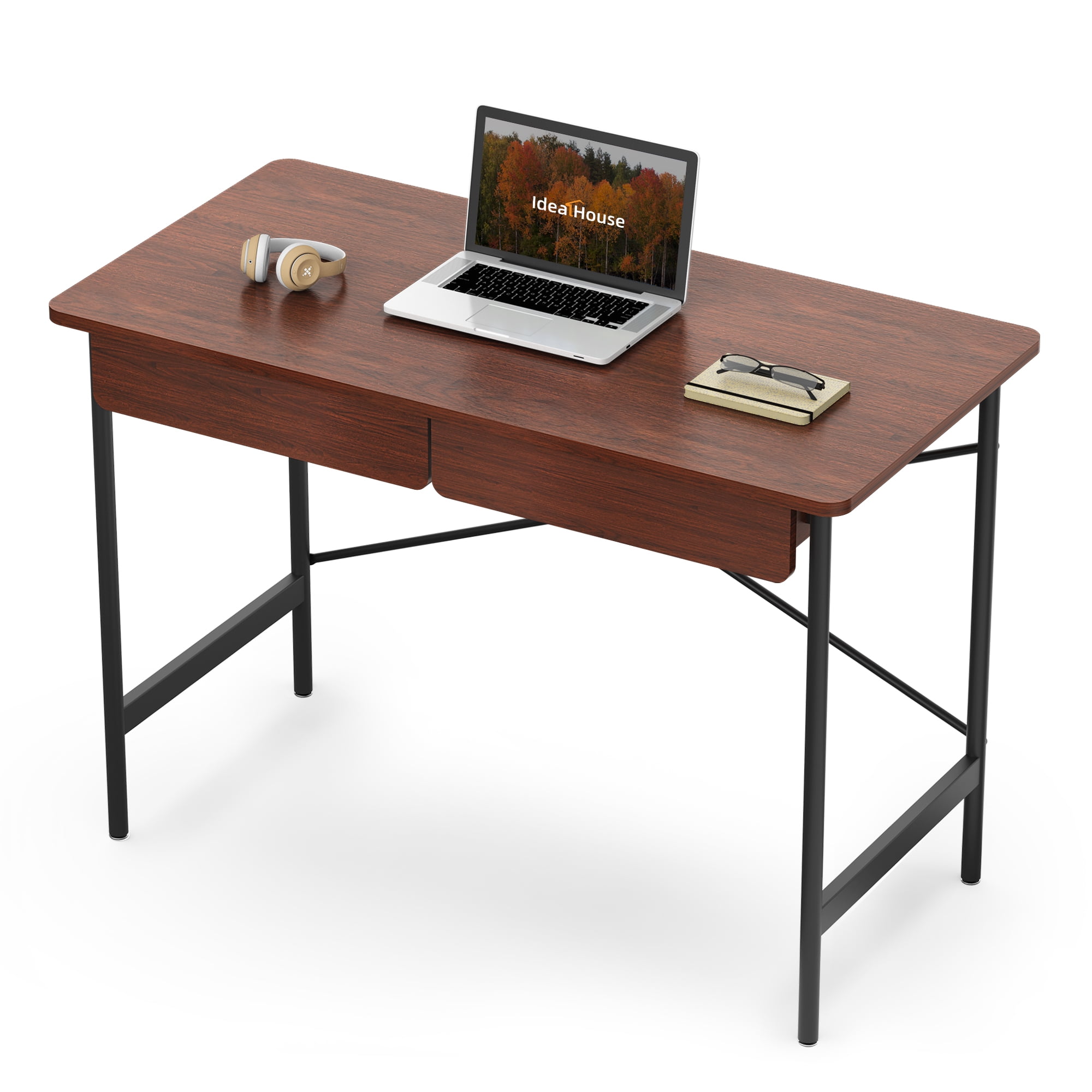 Computer Desk with 2 Storage Drawers, Home Office Desk, Gaming Desk ...