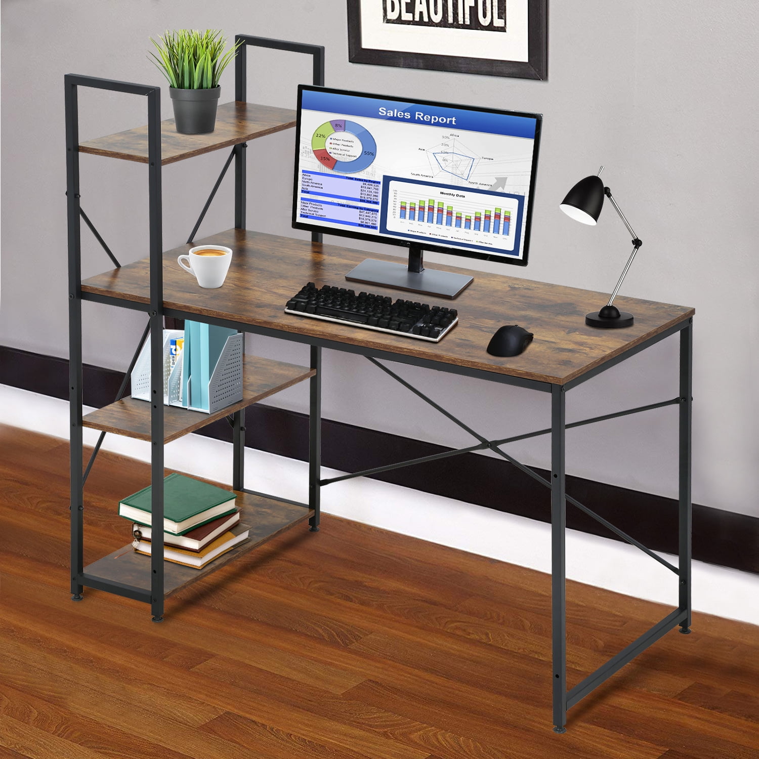 Computer Desk with Bookshelf 47.2 W x 23.6 D, Australia | Ubuy