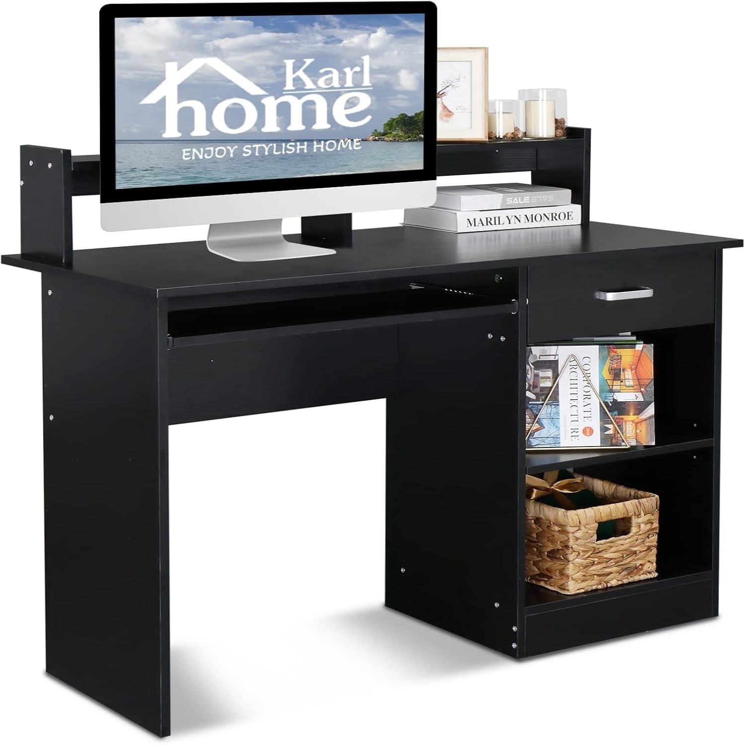 Computer Desk with Drawers ＆ Hutch Office Desks with for Students Teens ...