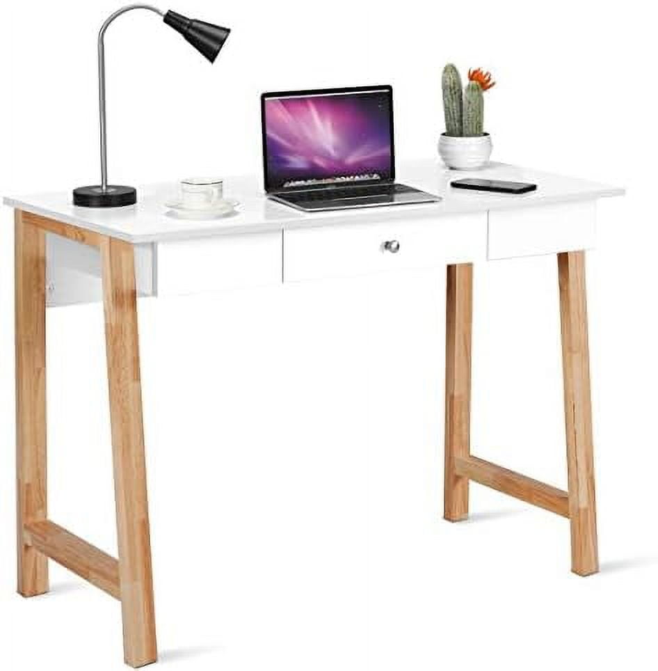 Computer Desk with Drawers Vanity Table Writing Study Desk for Home ...