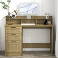 Computer Desk with Drawers and Hutch Shelf Office Small Desk with ...