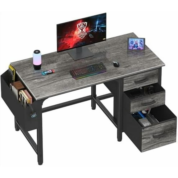 Computer Desk with File Drawers Cabinet, 47 Inch Home Office Desks with ...