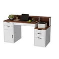 Computer Desk with Hutch and Printer Stand,Home Office Desks with 4 ...