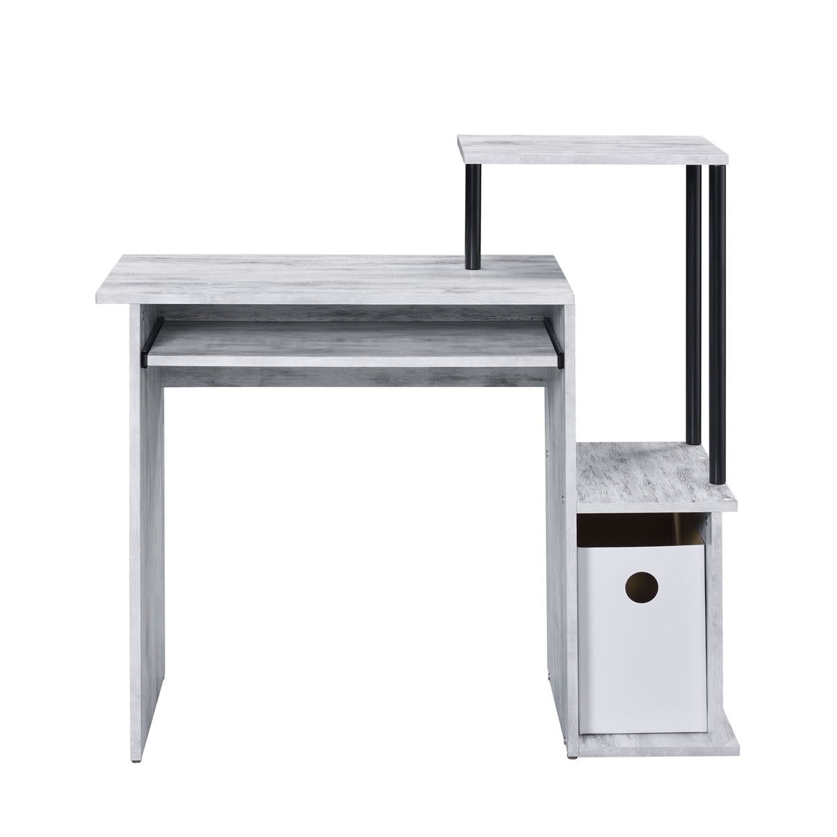 Computer Desk with Keyboard Tray, Modern Home Office Desk with Shelf ...