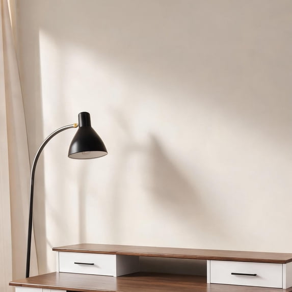 Computer Desk with Storage Cabinet and Charging Station, 55 Inch Crisp ...