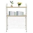 Computer Desktop Bookcase,2-Tier Countertop Bookshelf Metal Storage ...