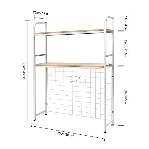 Computer Desktop Bookcase 2-Tier Multipurpose Countertop Hutch Display ...