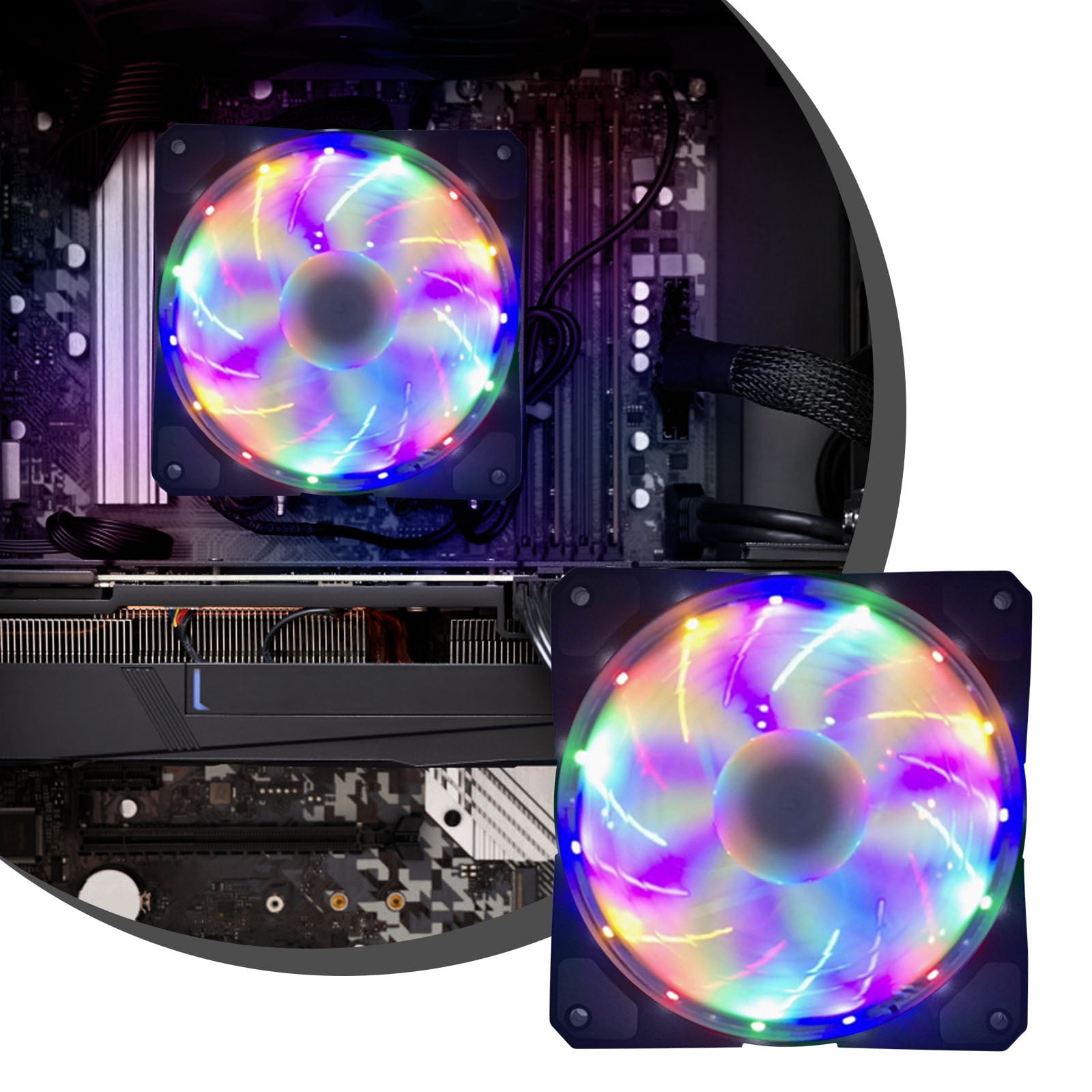 Computer Fan Kadlawus Computer Fan, 120mm RGB Colorful Cool CPU Chassis ...