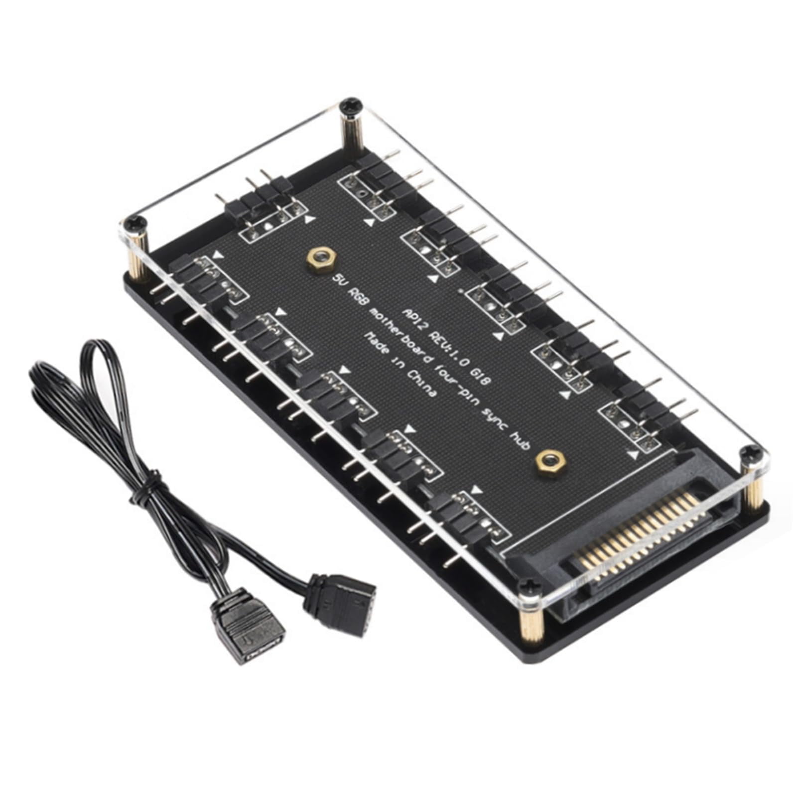 Computer Fan Motherboard Sync KEF16 Adapter HUB, 3Pin 5V ARGB 10-Port ...