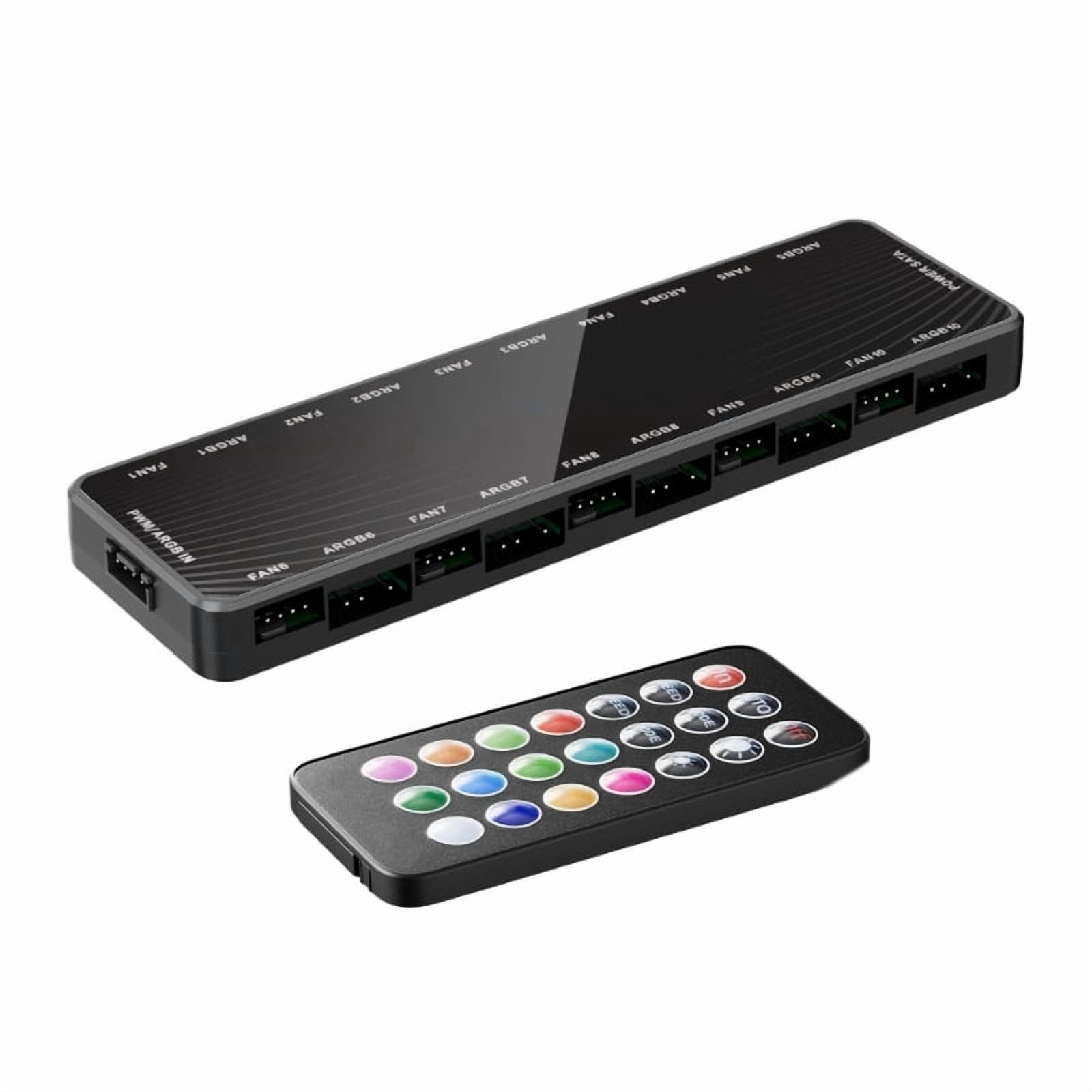 Computer Fan Splitter Hub, 10 Way ARGB & PWM Connectors, Smart Thermal ...